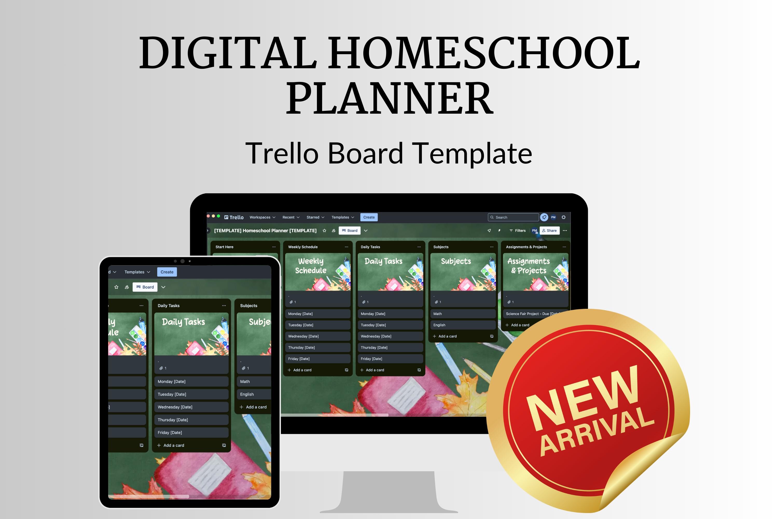 Homeschool Planner Trello Board Template Daily & Weekly Lesson Plan ...