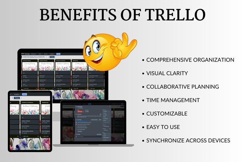 Digital Wedding Planner | Trello Template | DIY Bridal Planner ...