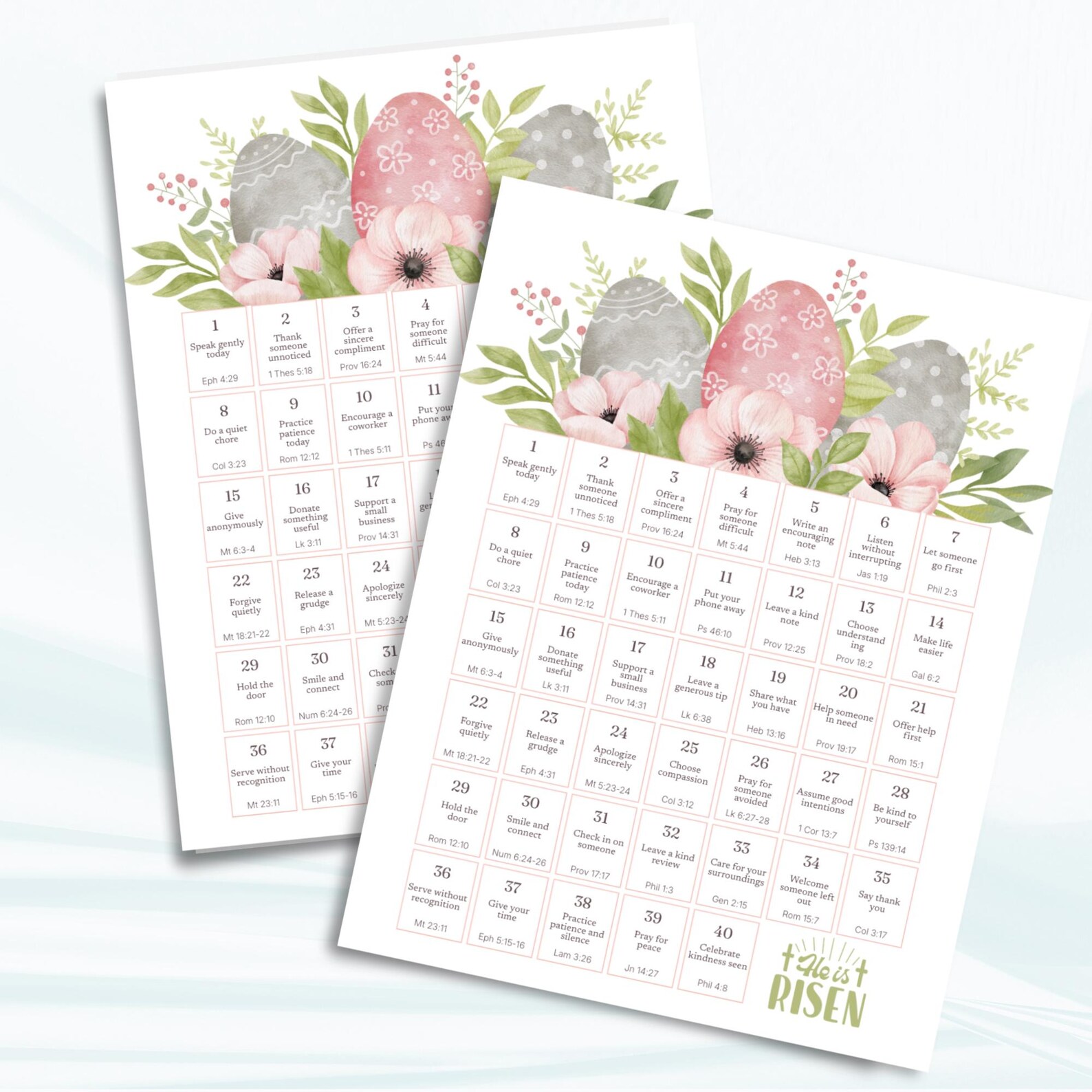 40 Days of Kindness Lent Calendar | Catholic Easter Printable ...