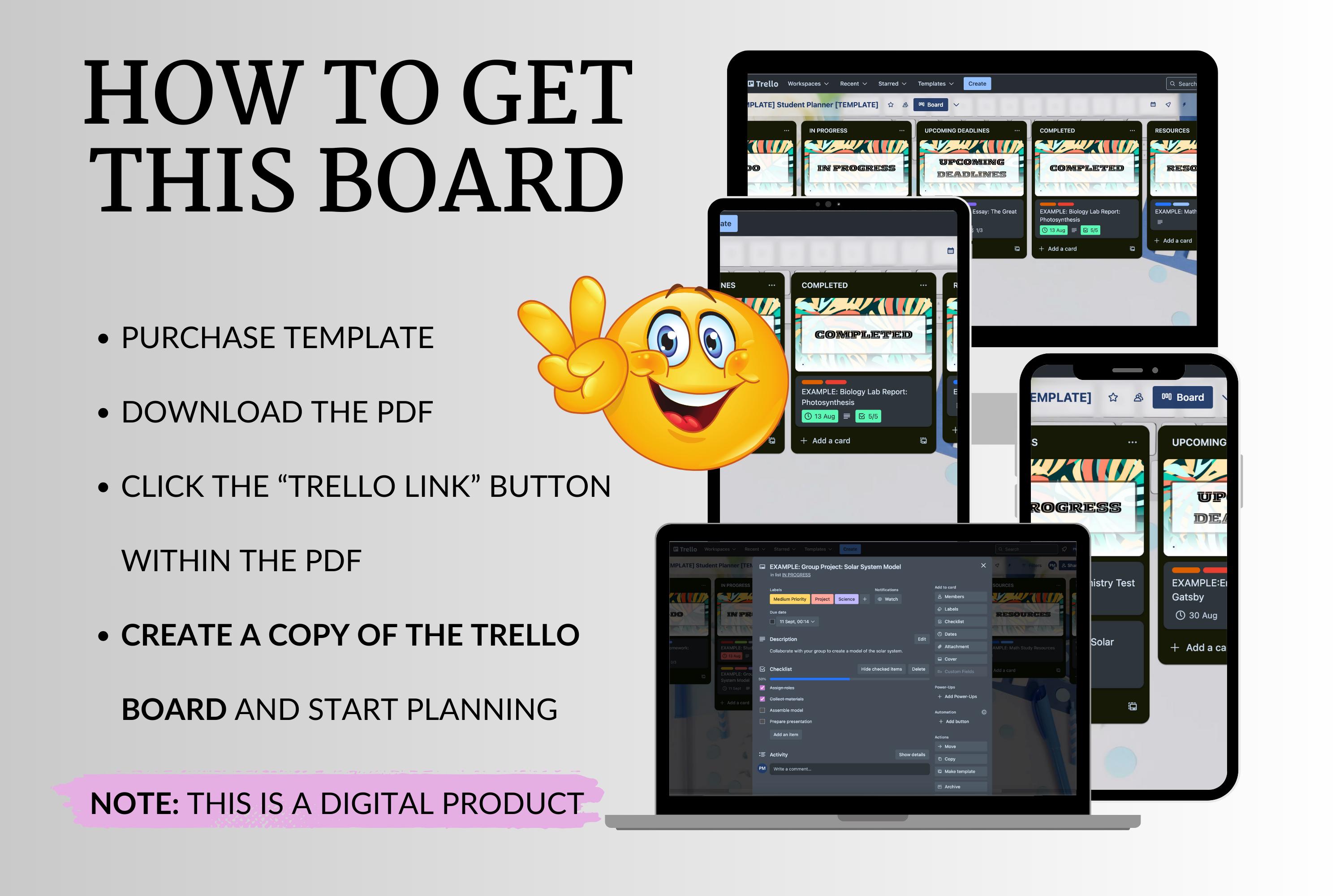 Student Planner Trello Board Template With Free Printable Weekly ...
