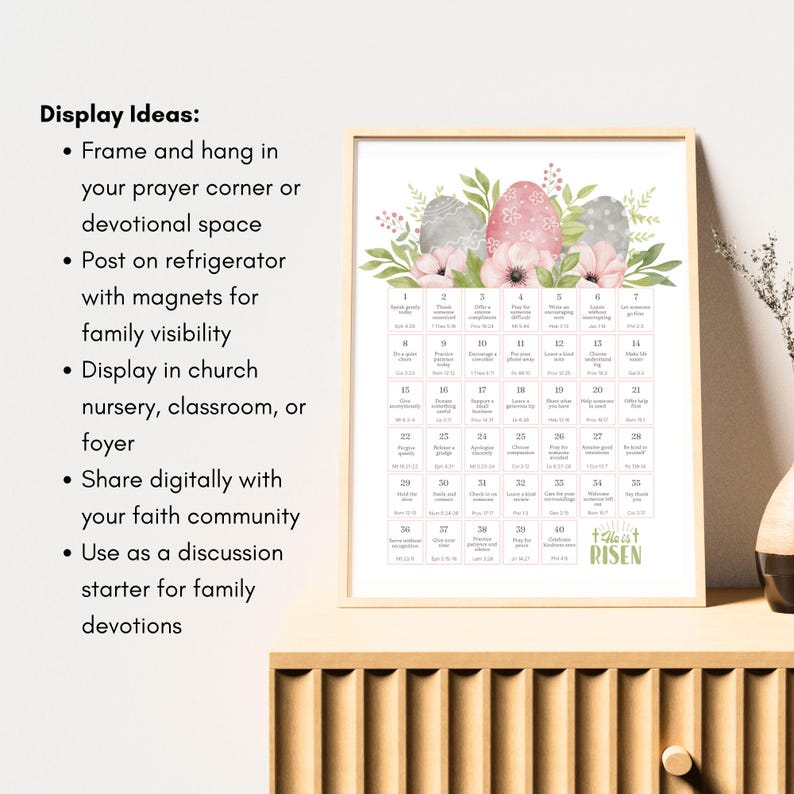 40 Days of Kindness Lent Calendar | Catholic Easter Printable ...