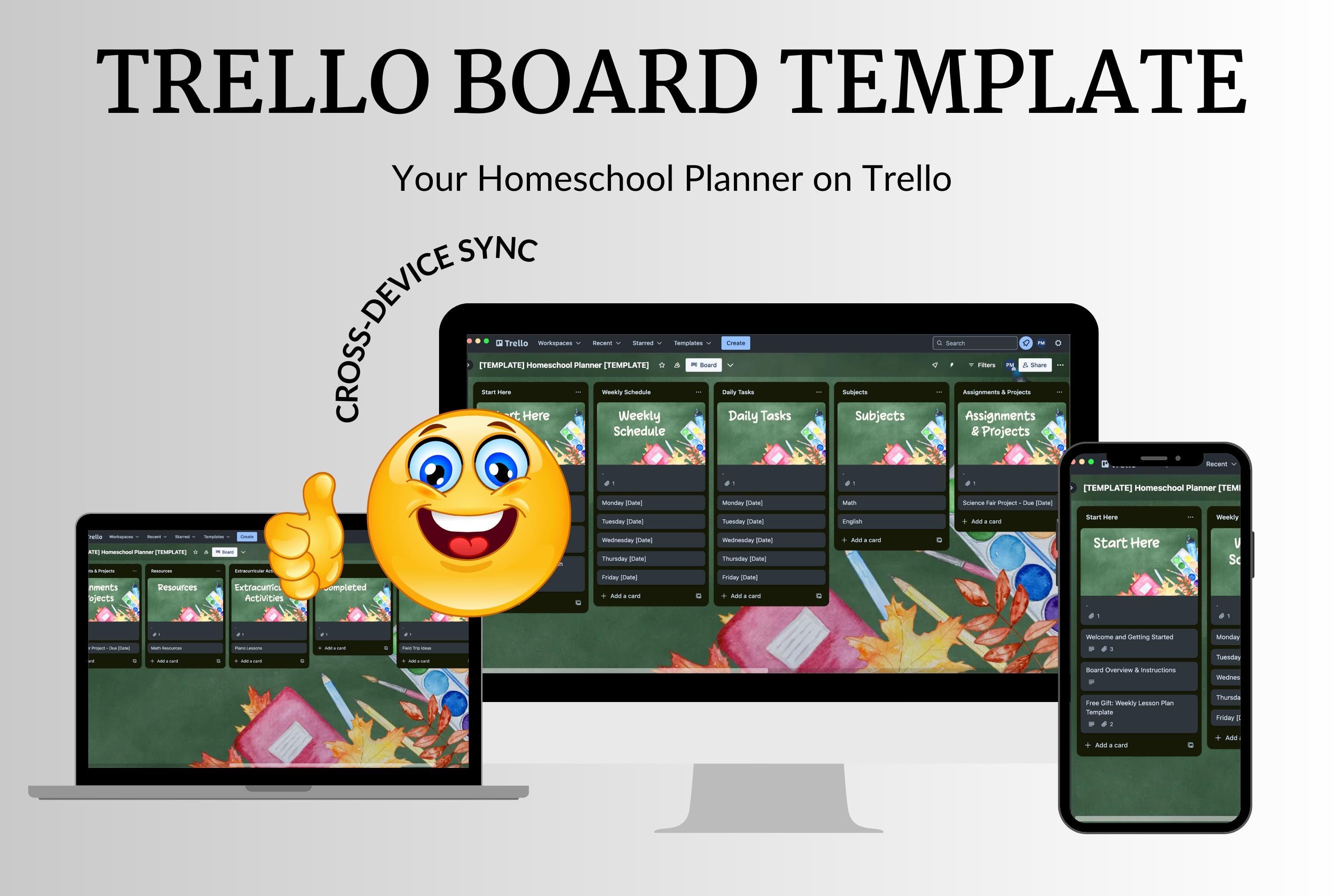 Homeschool Planner Trello Board Template Daily & Weekly Lesson Plan ...