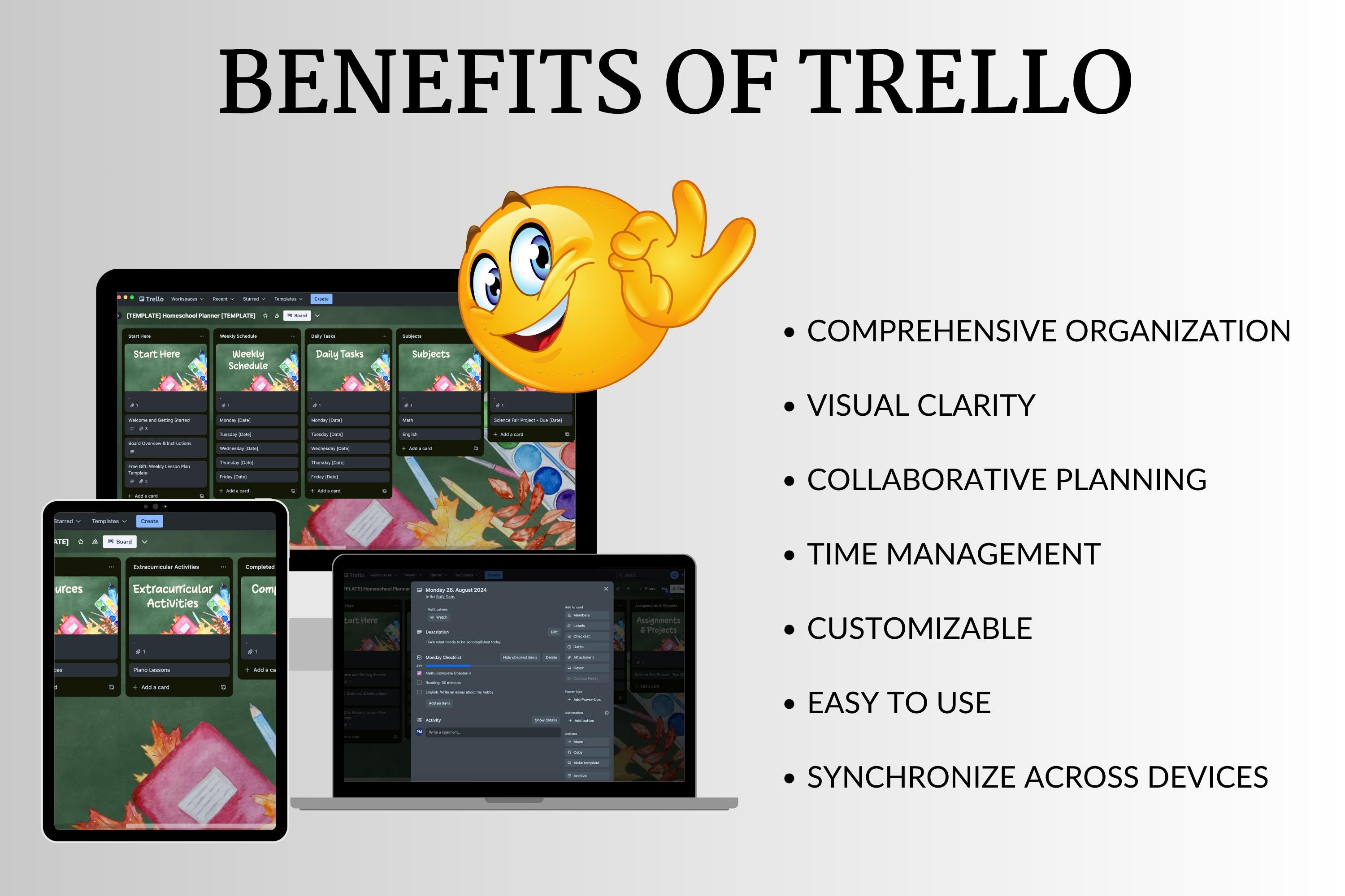 Homeschool Planner Trello Board Template Daily & Weekly Lesson Plan ...