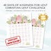 40 Days of Kindness Lent Calendar | Catholic Easter Printable ...
