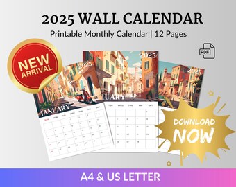 2025 Calendar 2025 Monthly Planner Vertical Sunday & Monday Start 2025 ...