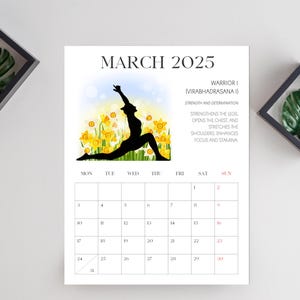 2025 Printable Yoga Wall Calendar – Monthly Planner With Yoga Poses ...