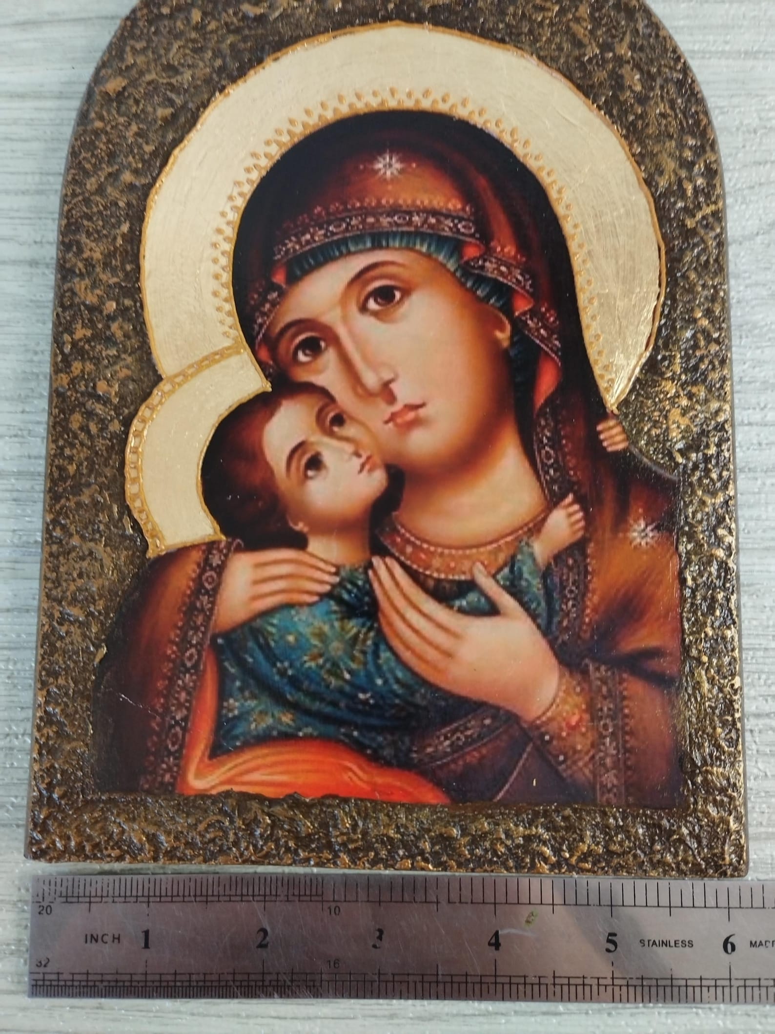 Virgin Mary and Child Icon: 9" Decoupage Christian Wall Art - Etsy