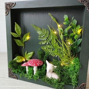 Moss and Mushroom Wall Art, Handcrafted Wooden Frame With Mushrooms ...