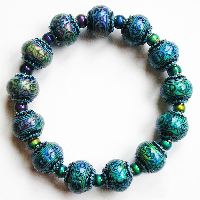 Mirage Color Changing Beaded Bracelet With Design - Etsy