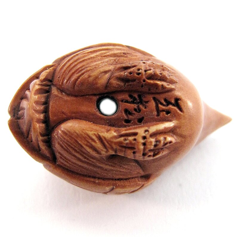 Crouching Bird Bead - Hand-carved Boxwood Ojime Bead - Etsy