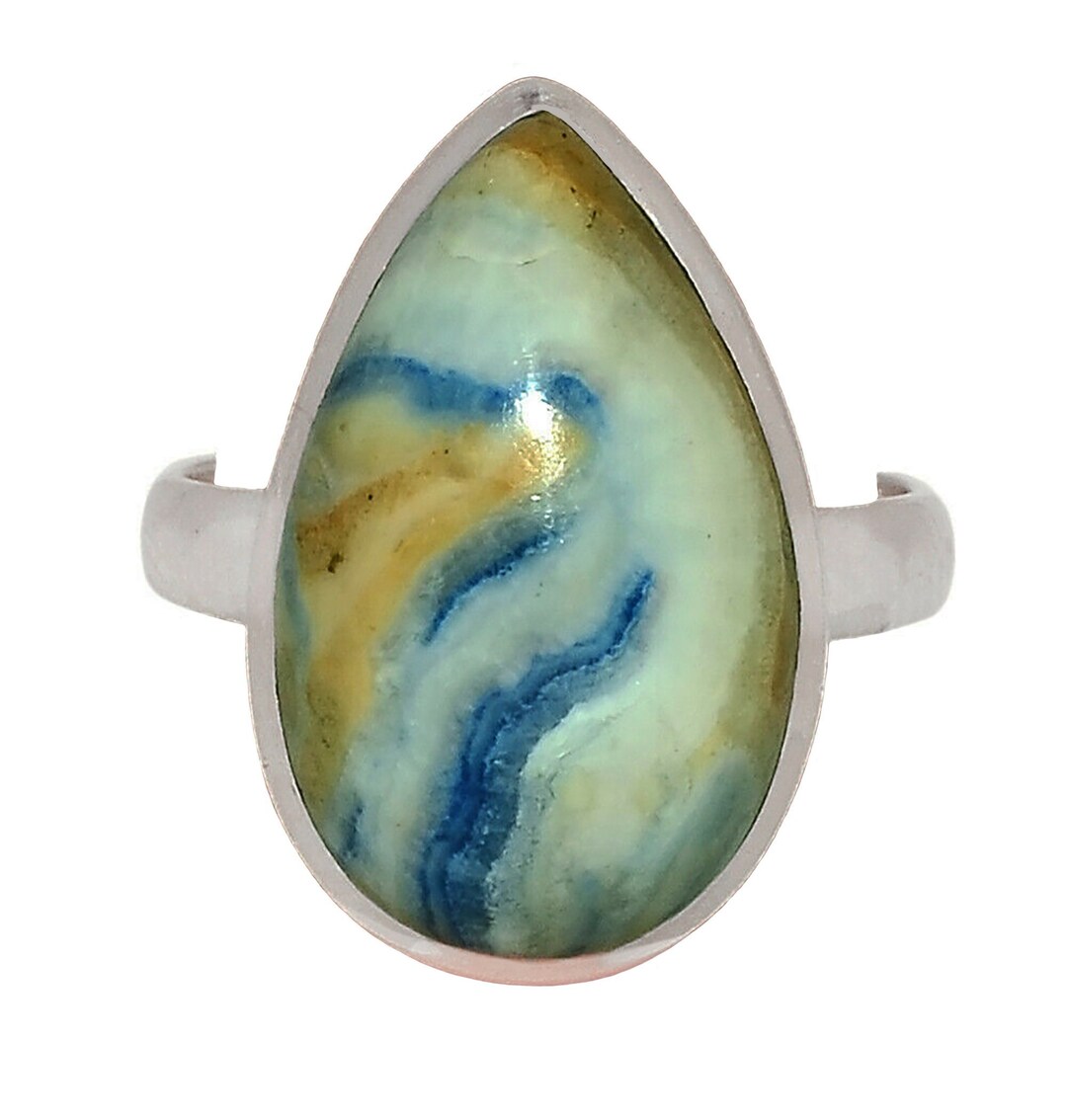 Blue Scheelite From Turkey Ring Size 9.5 - Etsy UK