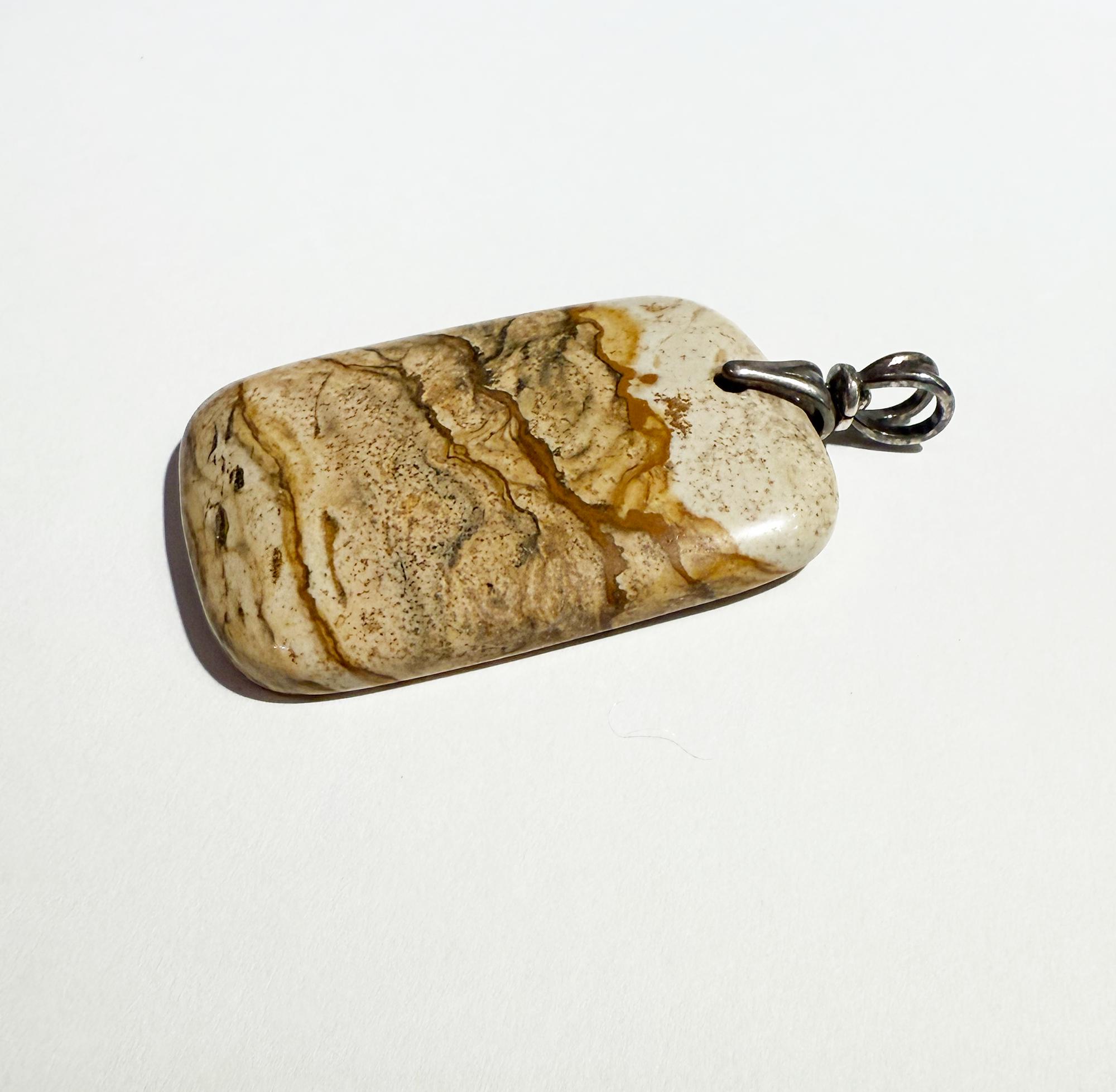 African Queen Picture Jasper Rectangular-shaped Pendant - Gallery ...