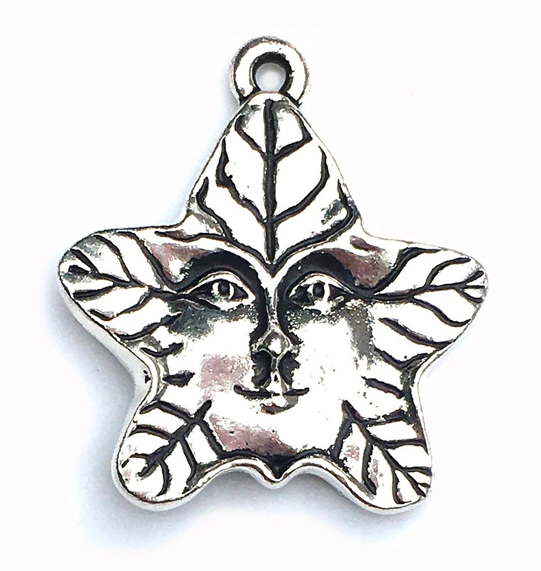 The Green Man Charm in Silver by Tierracast - Etsy
