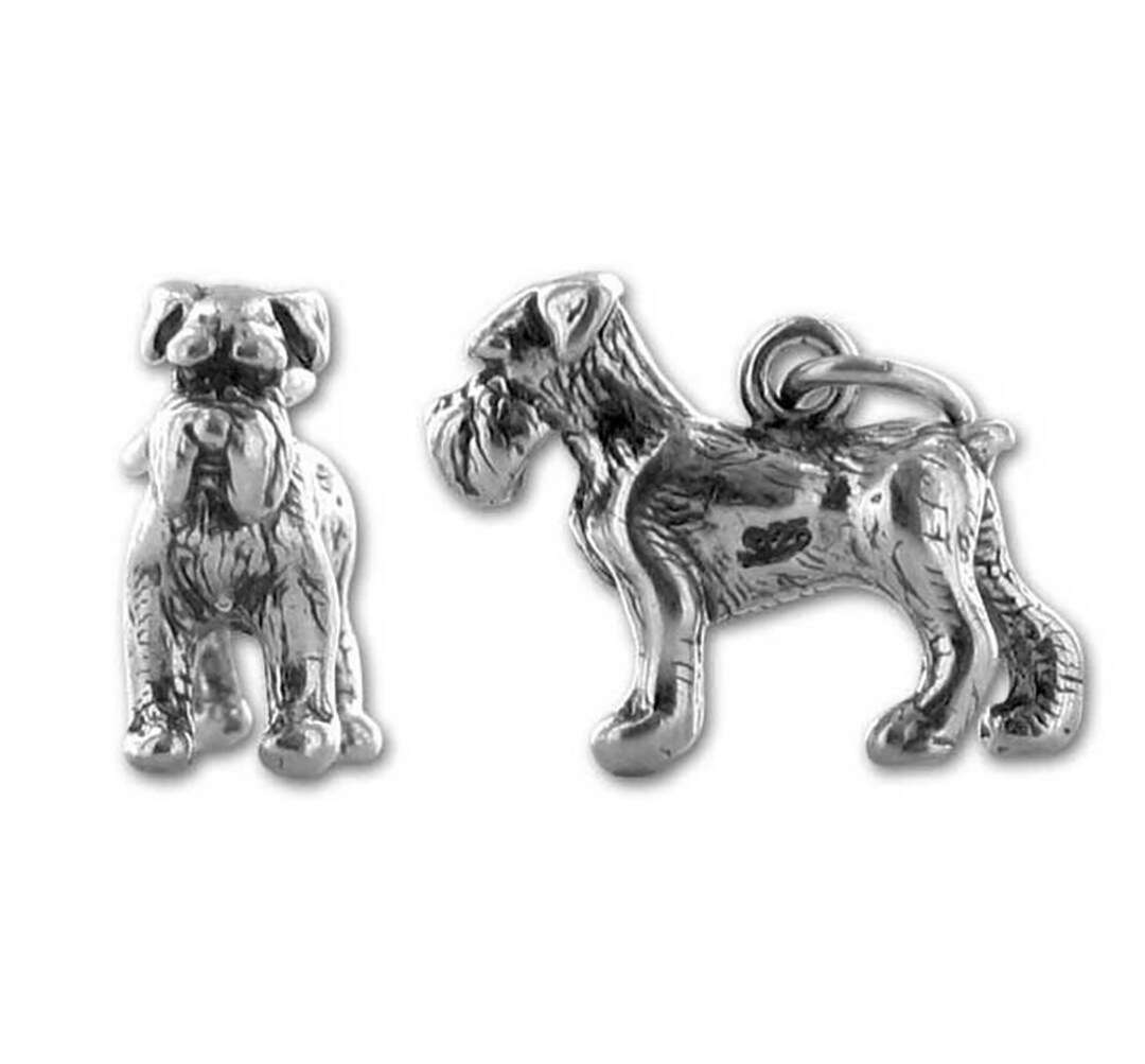 Schnauzer Dog Charm of Solid Sterling Silver - Etsy