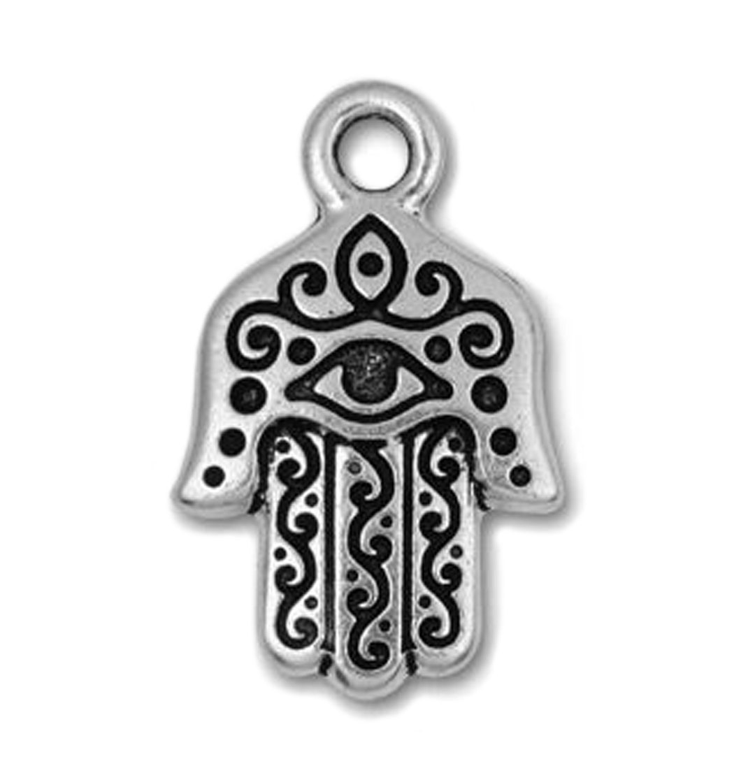 Hamsa Hand Charm in Silver by Tierracast - Etsy