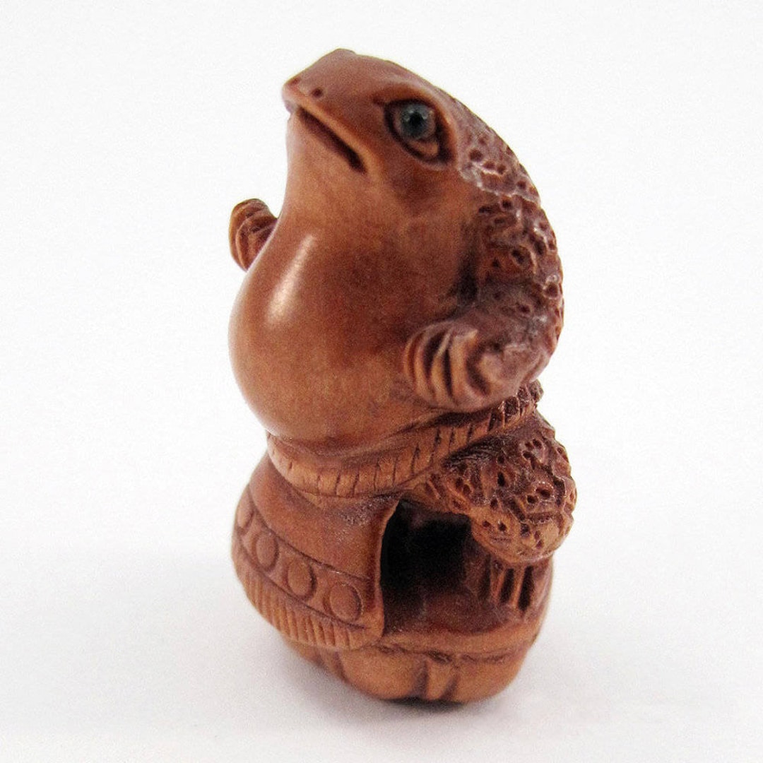 Sumo Frog Boxwood Ojime Bead - Etsy