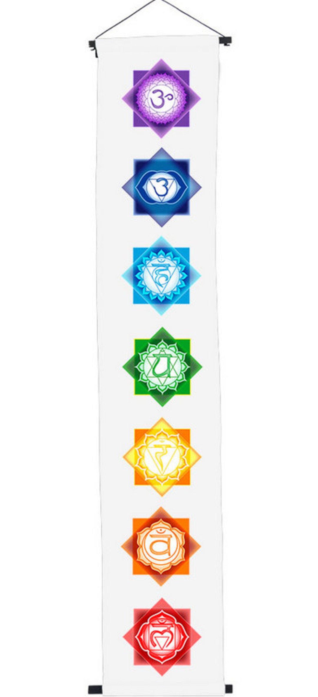Chakra Art Silkscreened Vertical White Cotton Banner - Etsy