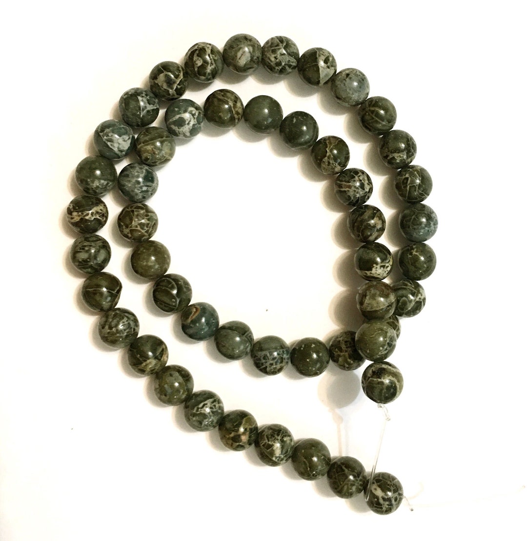Green Rhyolite Beads Round 8mm Beads Also Known as Wonderstone or ...