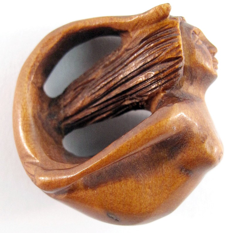 Circling Mermaid With Tail Fins Touching Her Head Ojime Bead - Etsy
