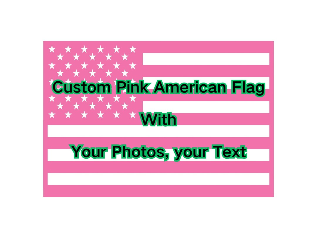 Personalised Photo Pink American Flag Tapestry, Custom USA Flag, Custom ...