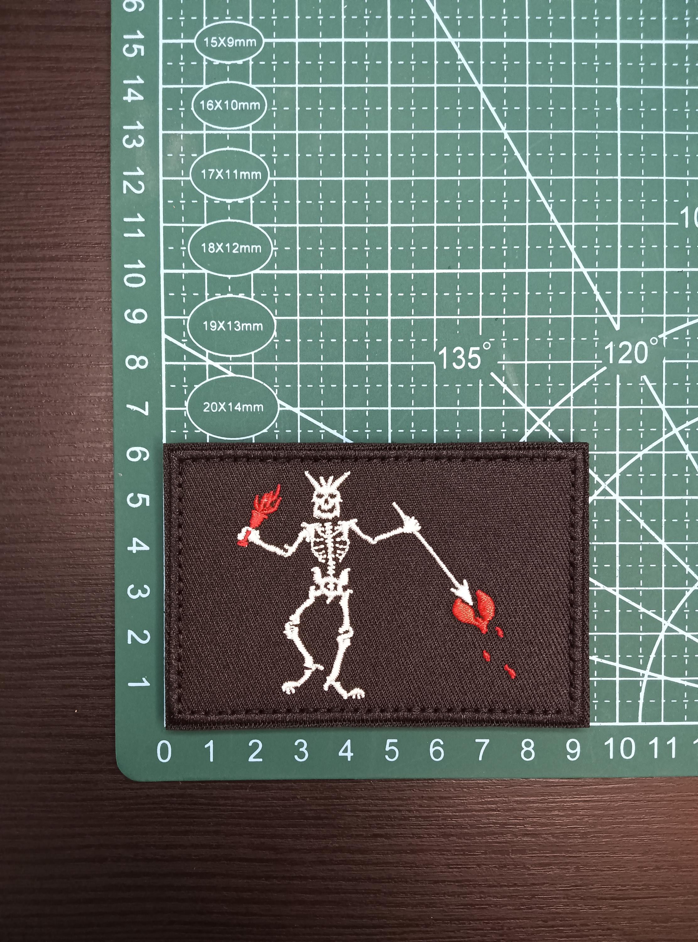 Blackbeard Pirate Tactical Patch – Skeleton With Spear and Heart ...