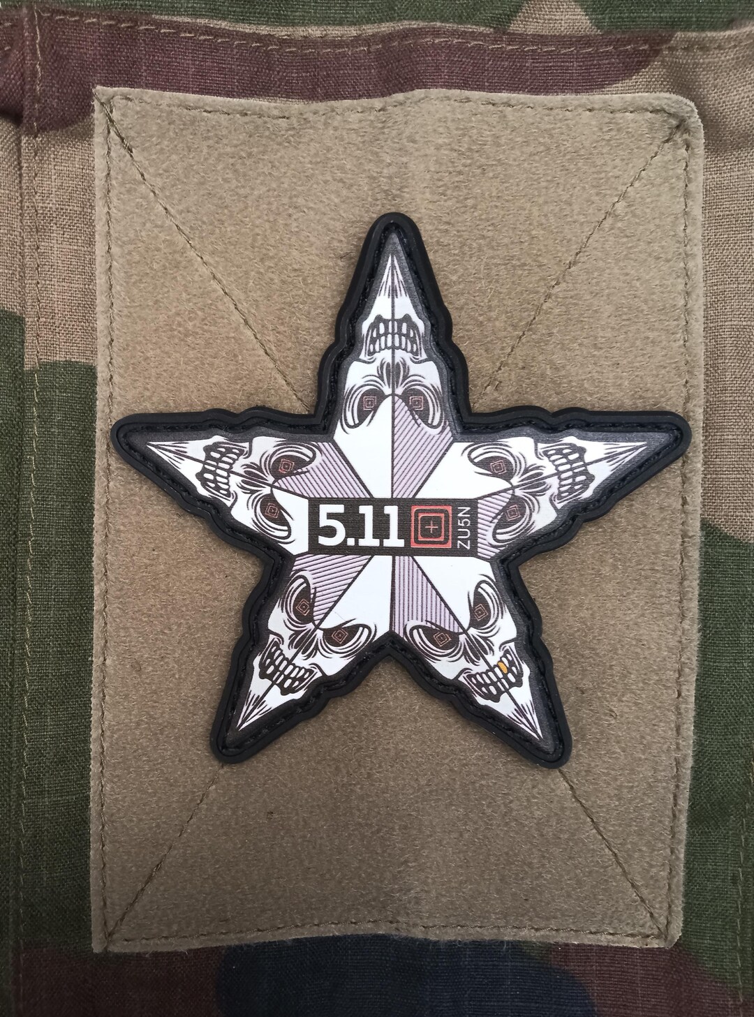 5.11 Tactical Star Skull Velcro Patch – Unique PVC Morale Patch for ...