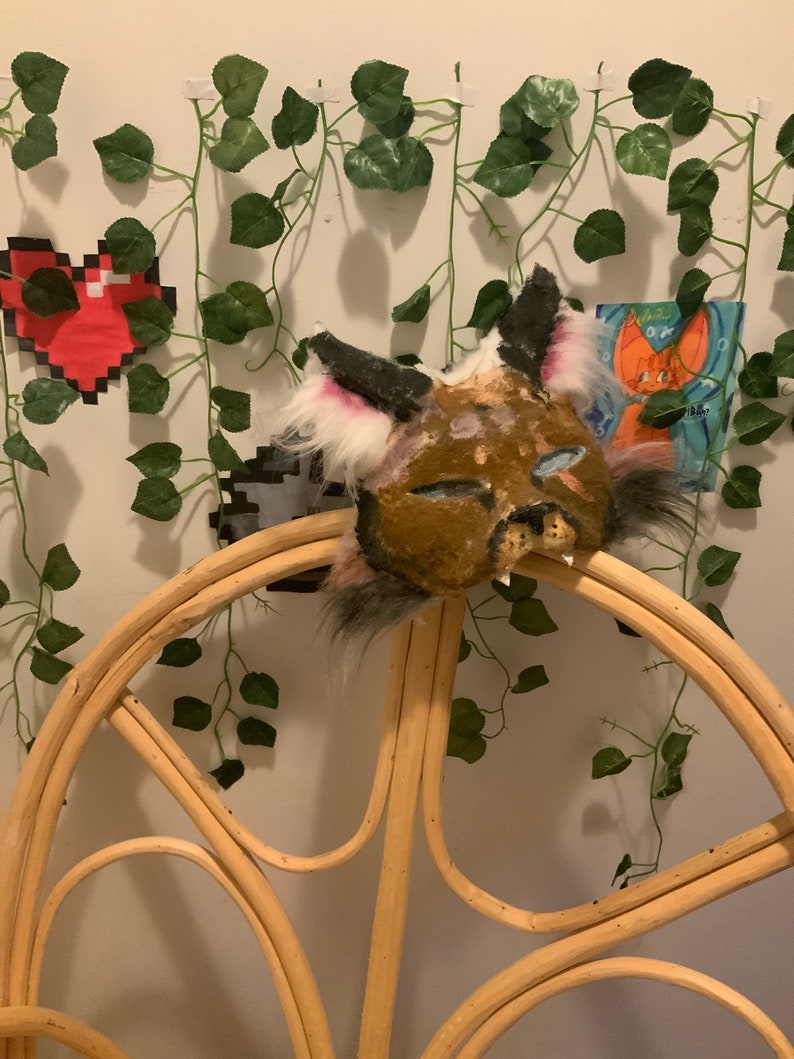 Handmade Floppa Cat Paper Mask Velted and Custom Painted - Etsy