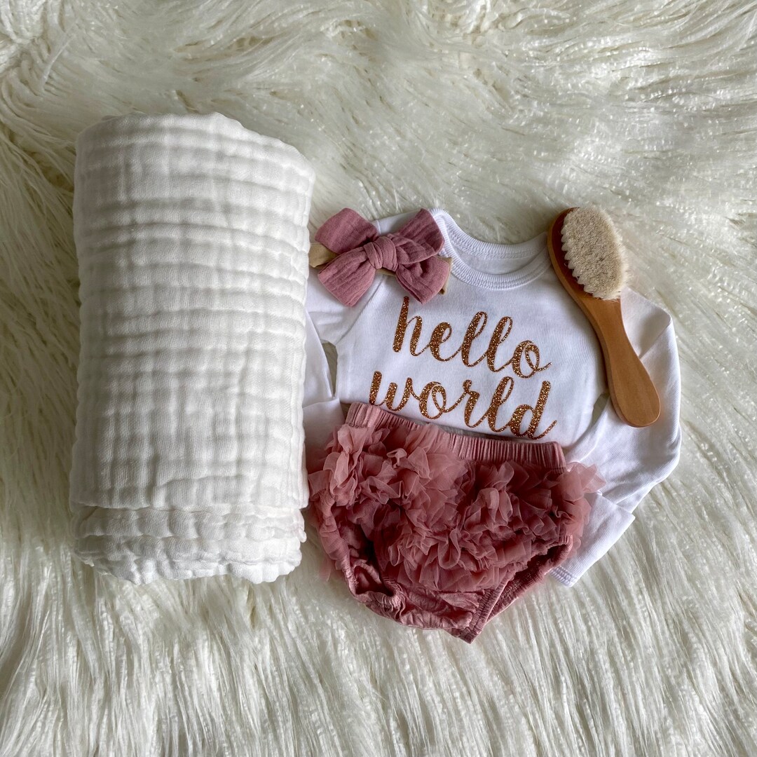 Baby Girl Coming Home Outfit, Hello World Outfit, Home Coming Outfit ...