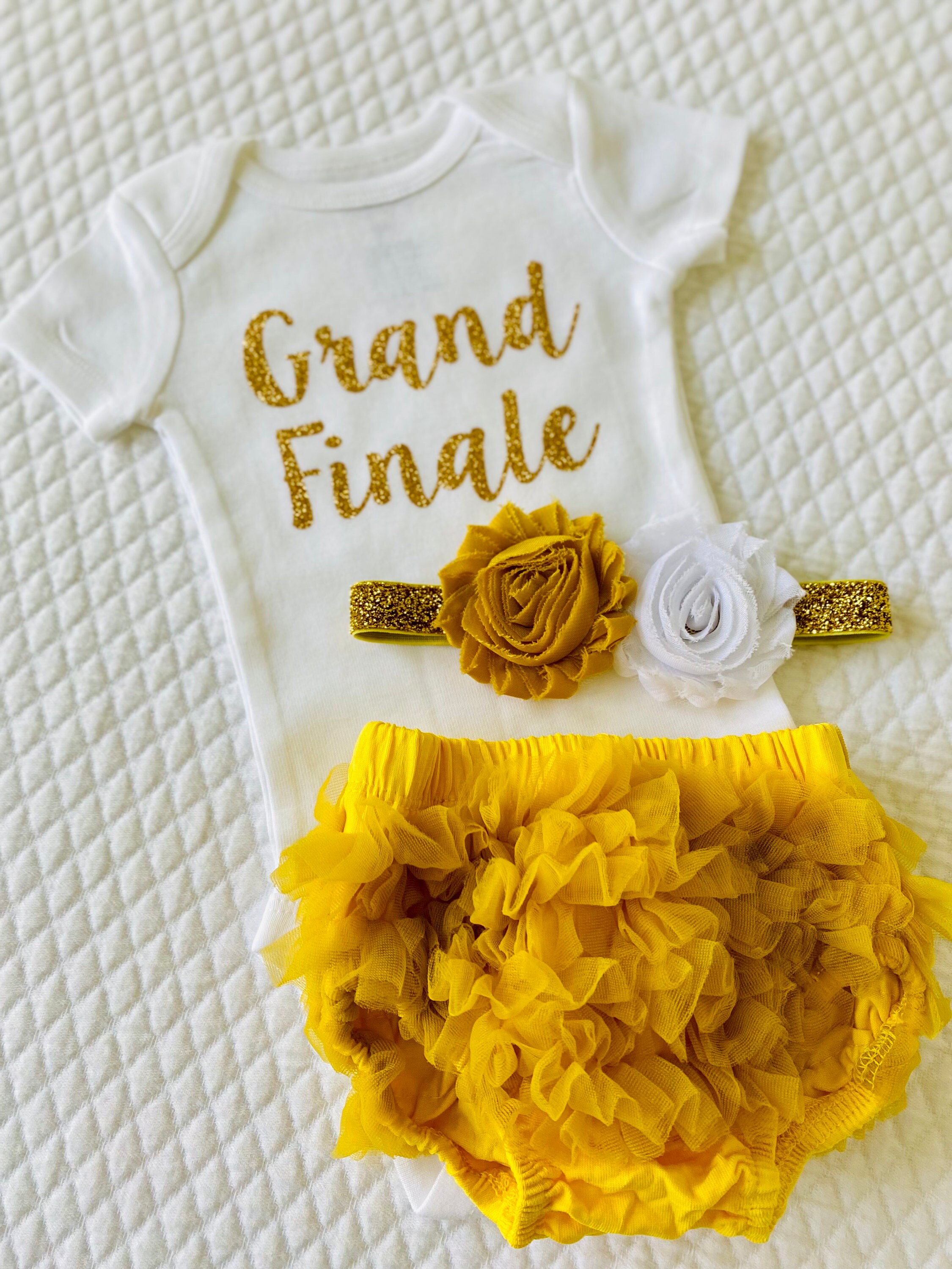 Newborn Girl Coming Home Outfit: Grand Finale Bodysuit, Chiffon ...