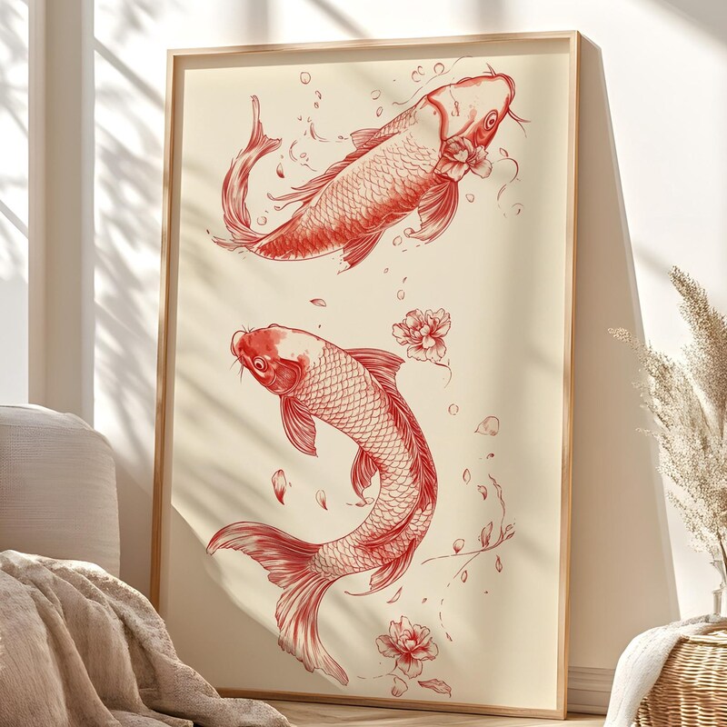 Koi Print - Etsy