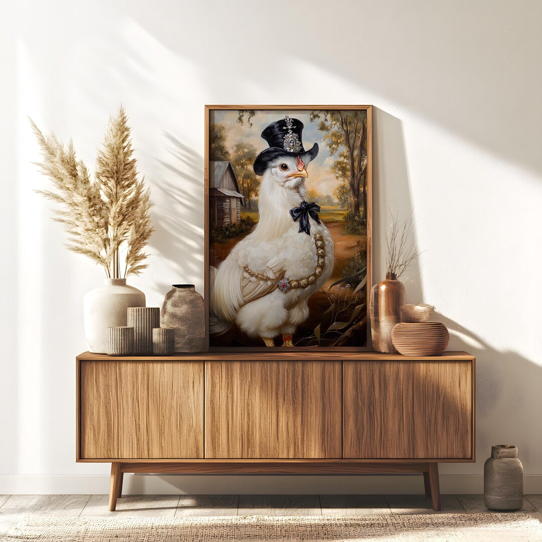 Aristocratic Chicken Print, Victorian Chicken Governor Art, Quirky ...