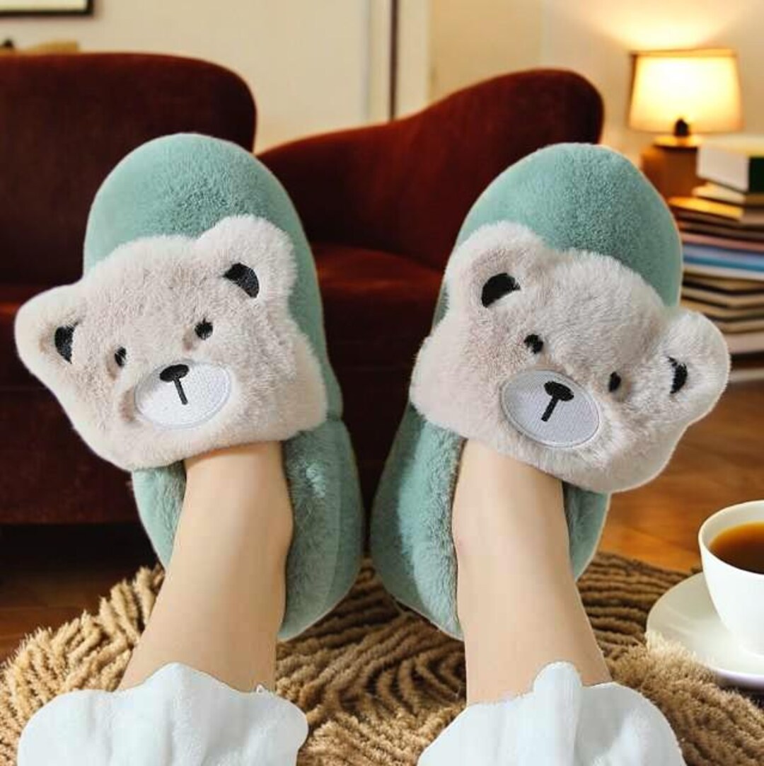 Teddy Bear Slippers Original Winter Slippers in Colorful Plush ...