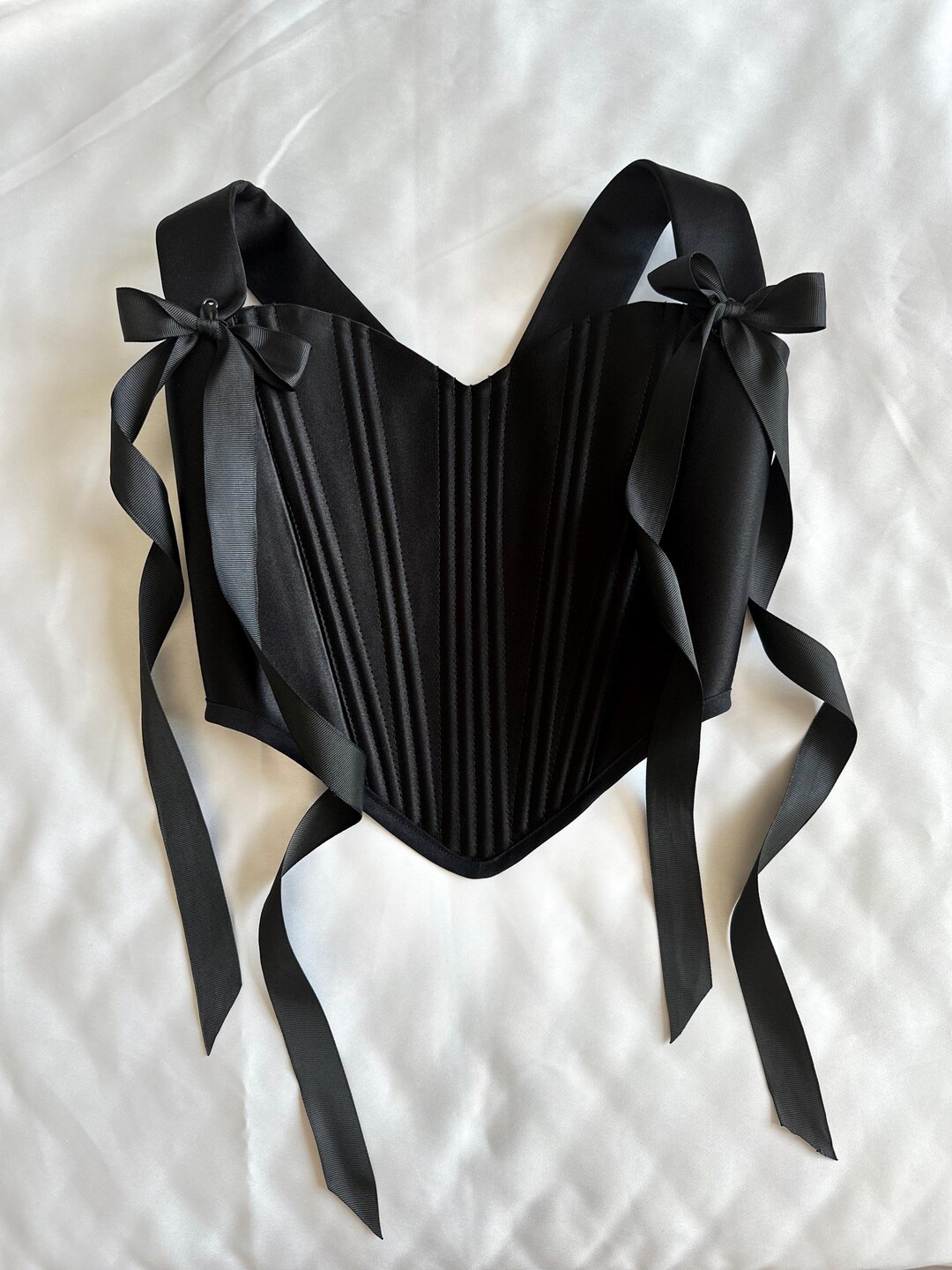 Black Corset in Love, Tailoring of a Corset, Handmade Corset, Satin ...