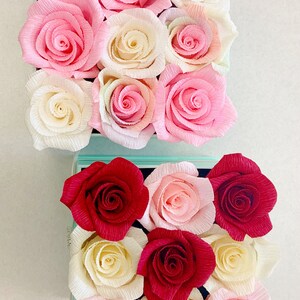 Valentine Roses-flower Boxes-paper Flowers-crepe Paper Flowers-rose ...