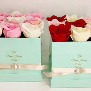 Valentine Roses-flower Boxes-paper Flowers-crepe Paper Flowers-rose ...
