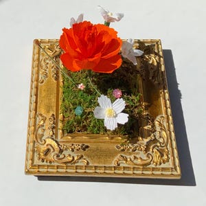Framed Flowers-crepe Paper Flowers-framed Paper Flowers- Flower Wall ...