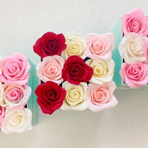 Valentine Roses-flower Boxes-paper Flowers-crepe Paper Flowers-rose ...