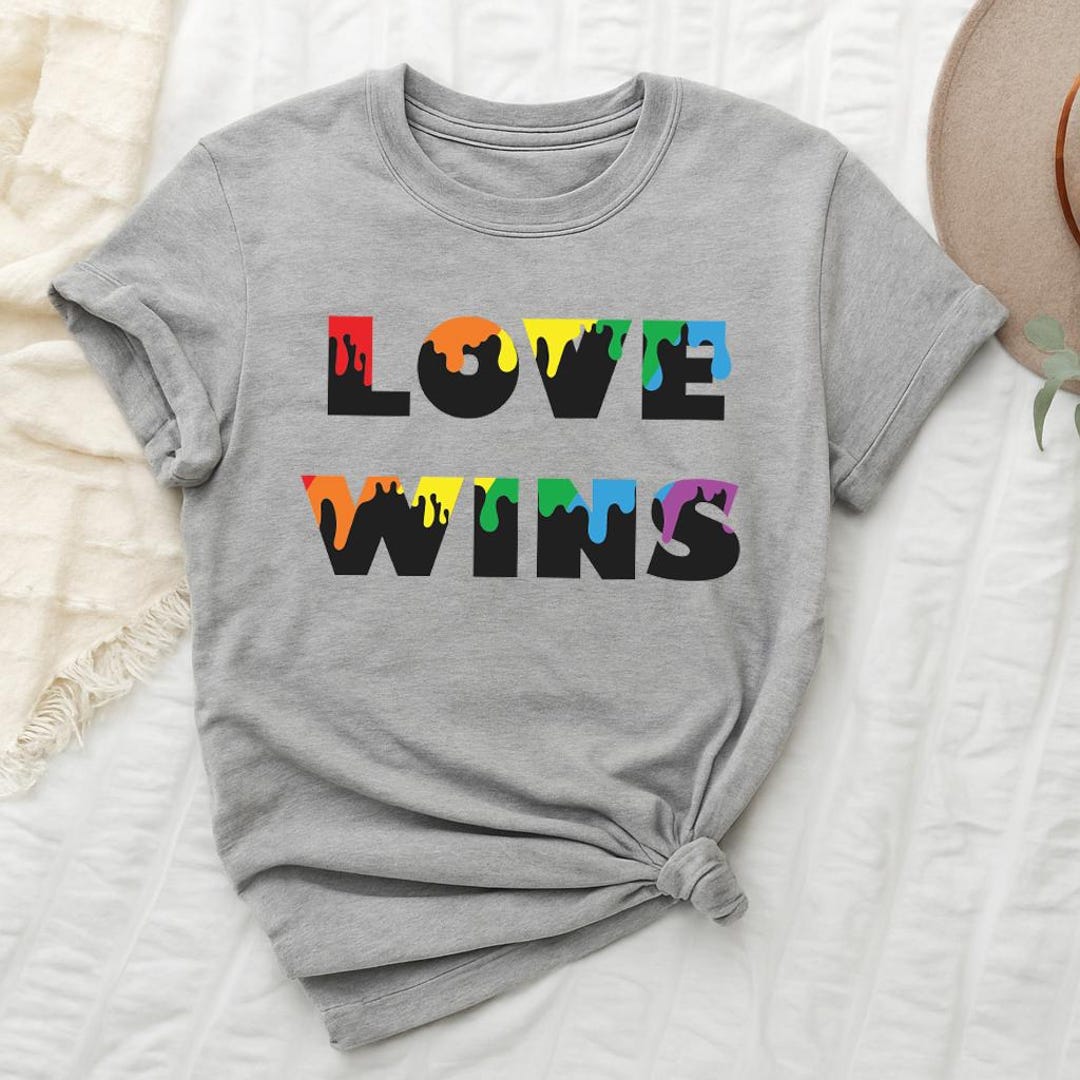 Love Wins Drip Shirt, Rainbow Paint LGBT Tee, Colorful Gay Pride T ...
