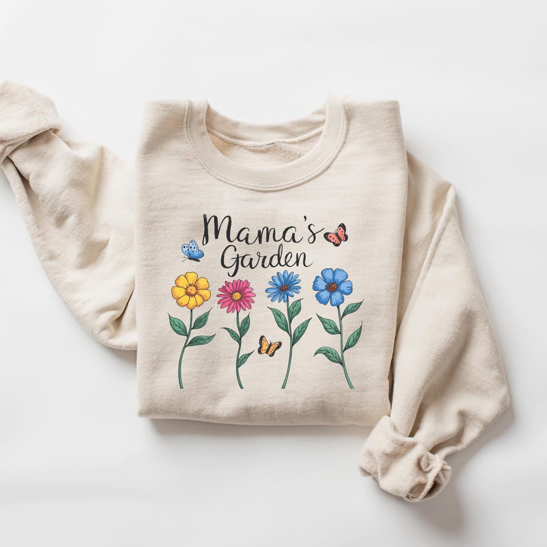 Mama's Garden Sweatshirt, Birth Flower Sweatshirt, Gift for Grandma ...