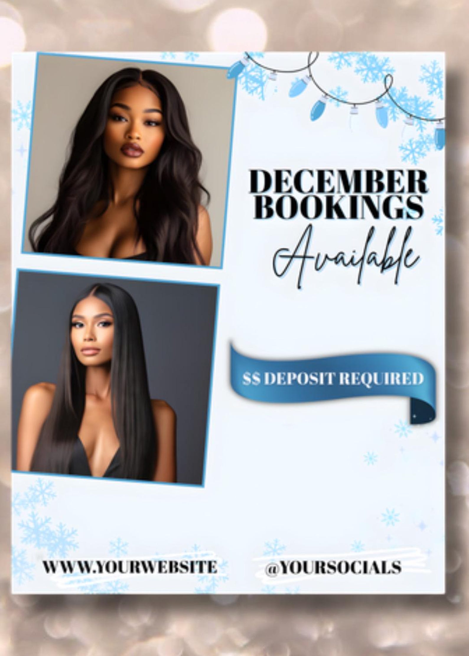 Christmas Bookings Available Flyer, December Booking Flyer, Holiday ...