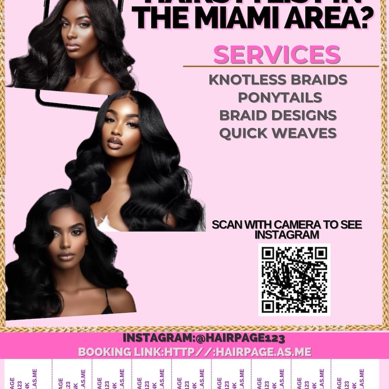 Qr Code Hair Flyers - Etsy