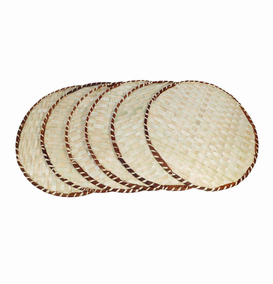 Round Reed and Raffia Placemats - Set of 6 - Etsy