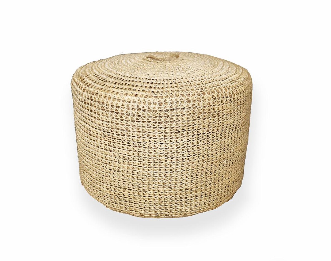 Round Circular Raffia Woven Pouf Ø 43 Cm X 28 Cm - Etsy