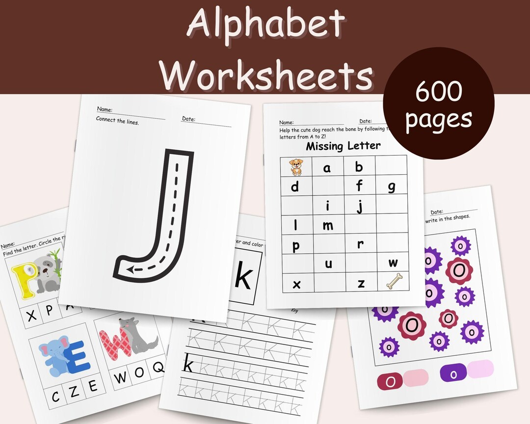 Alphabet Worksheets Bundle | Preschool, Pre-k, Kindergarten (PDF ...