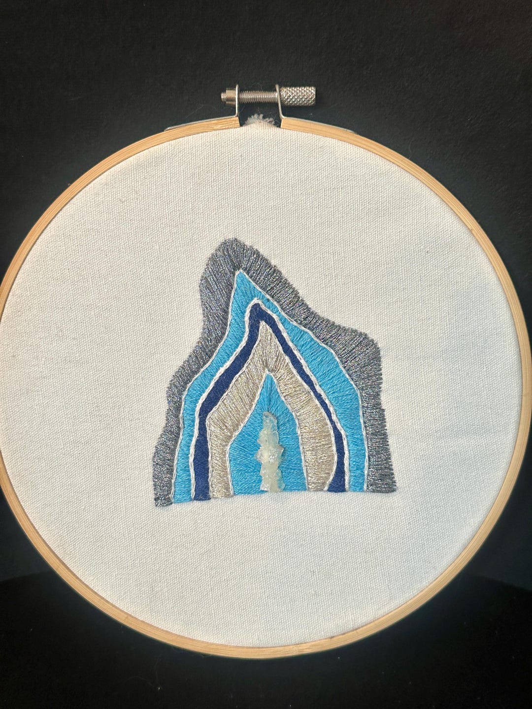 Metallic Geode With Quartz Embroidery Kit - Etsy
