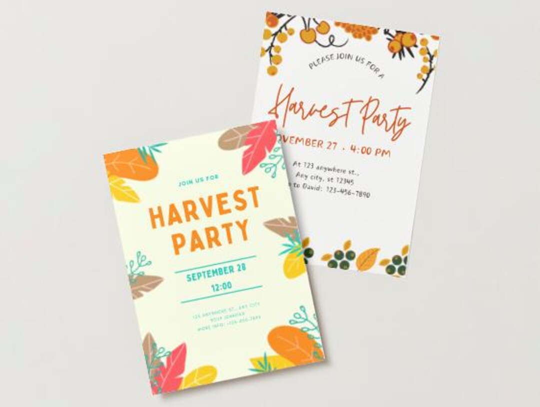 Autumn Themed Party Invitation Collection, Oktoberfest Invite ...