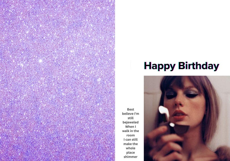 Taylor Swift Birthday Card, Midnights, Greeting Card, Printable Card - Etsy
