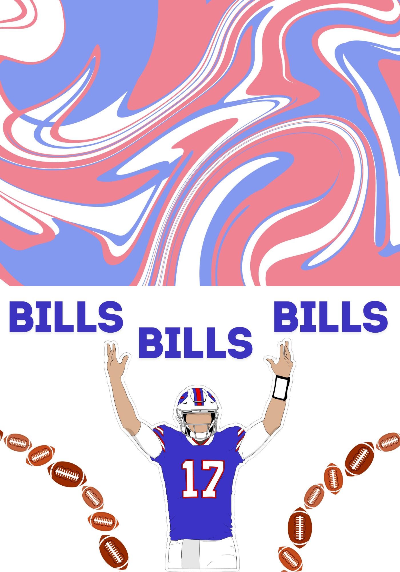 Go Bills, Buffalo Bills, Josh Allen Greeting Card, Printable Card, NFL ...