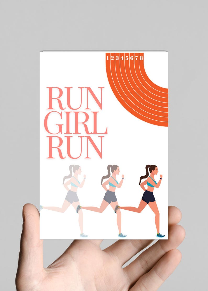 Runner Girl Greeting Card, Race Card, Printable Card, Encouraging Card ...