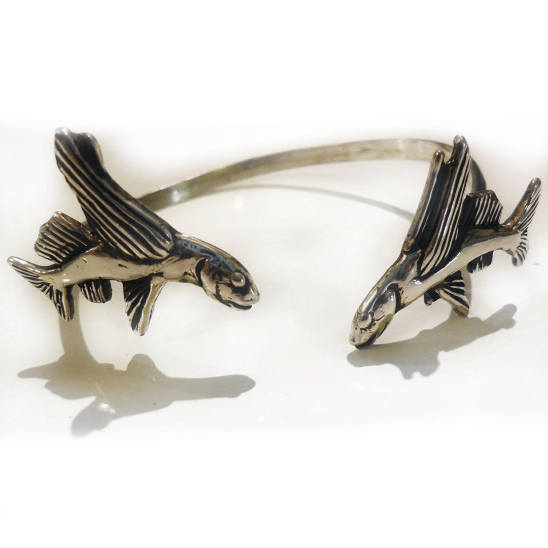 Flying Fish Cuff Bracelet in Sterling Silver - Etsy